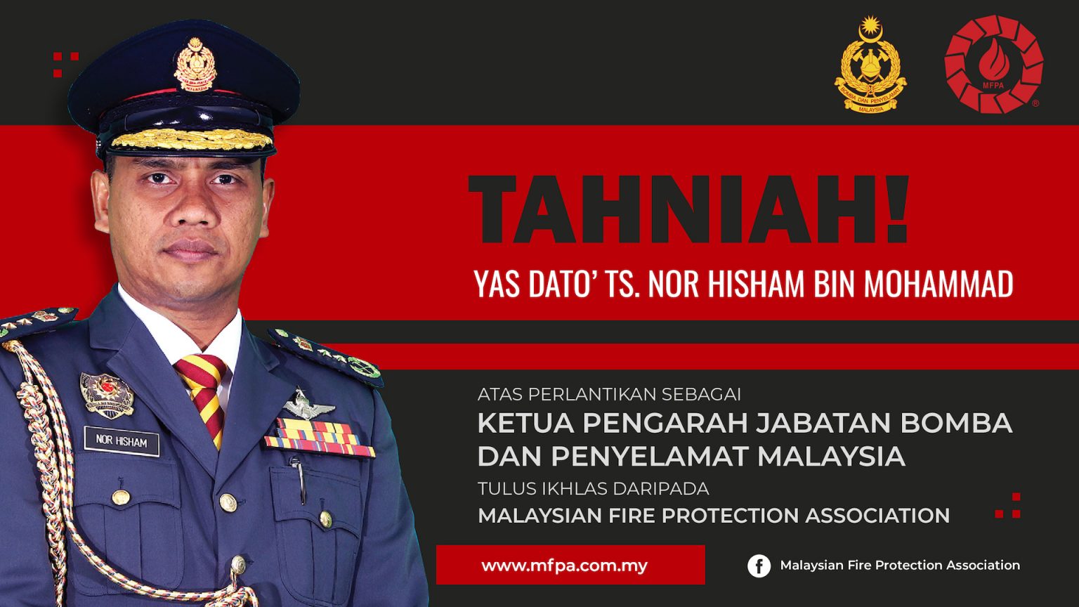 Congratulatory Message to YAS Dato' Ts. Nor Hisham Bin Mohammad ...